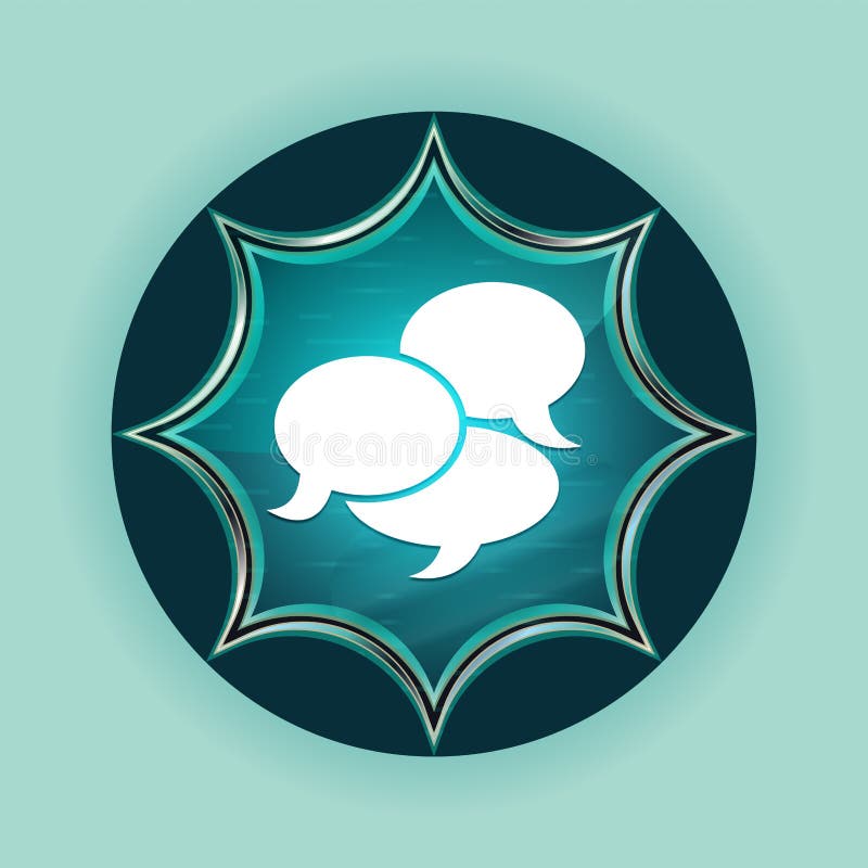 Conversation Icon Magical Glassy Sunburst Blue Button Sky Blue ...