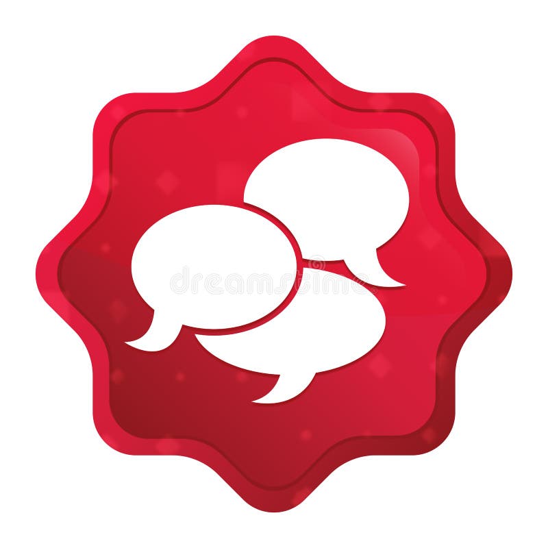 Conversation Icon Misty Rose Red Starburst Sticker Button Stock ...
