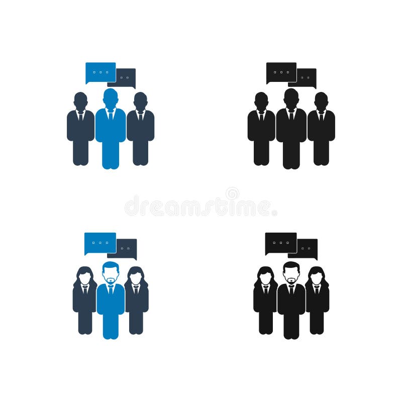 Conversation Icon Set. Flat Style Vector. Stock Vector - Illustration ...