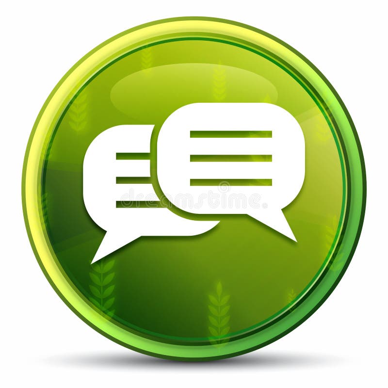 Conversation Icon Spring Bright Natural Green Round Button Illustration ...