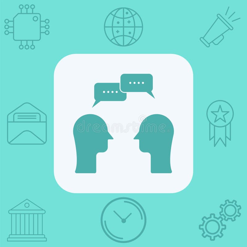 Conversation Vector Icon Sign Symbol Stock Vector - Illustration of ...