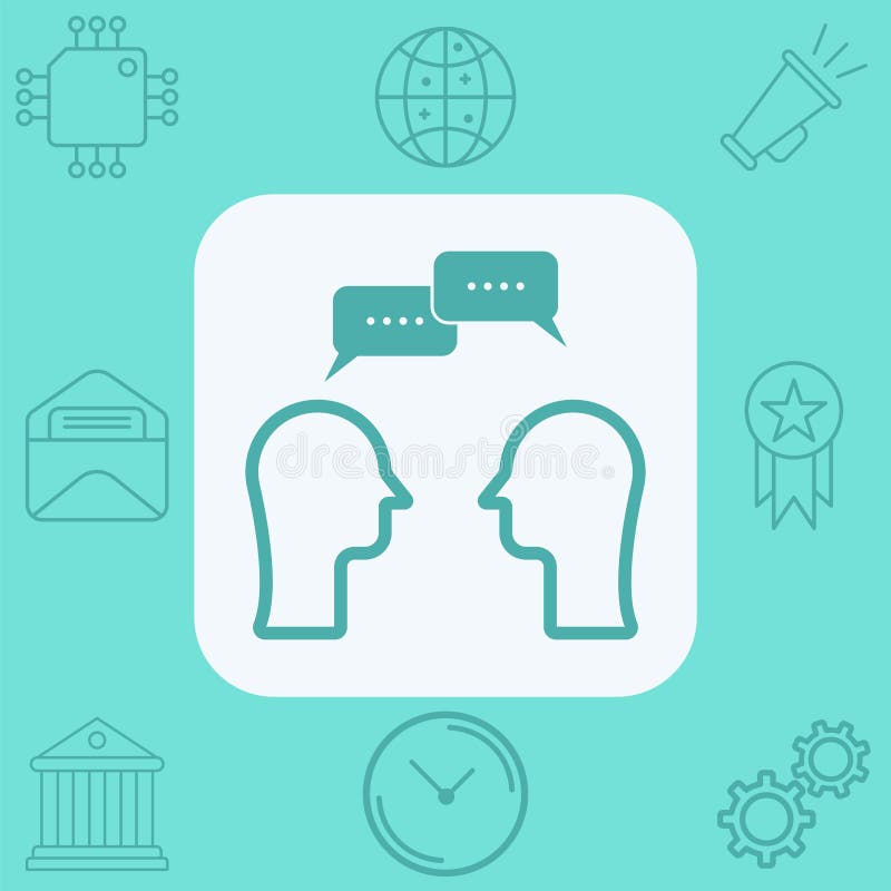Conversation Vector Icon Sign Symbol Stock Vector - Illustration of ...