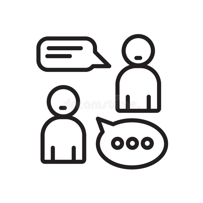 Conversation Icon Vector Isolated On White Background, Conversation ...