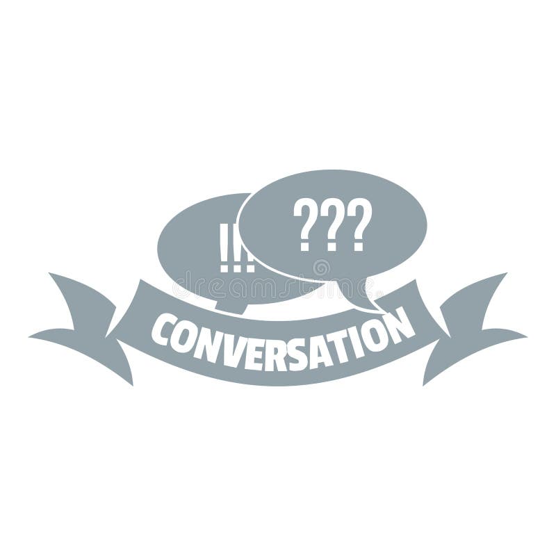 Conversation Logo, Simple Gray Style Stock Vector - Illustration of ...