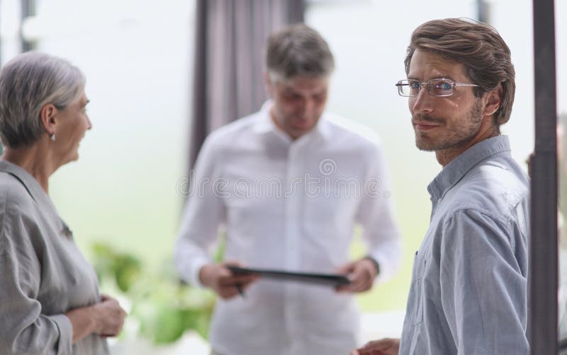 Conversation between Managers and Employees in the Office Stock Image ...