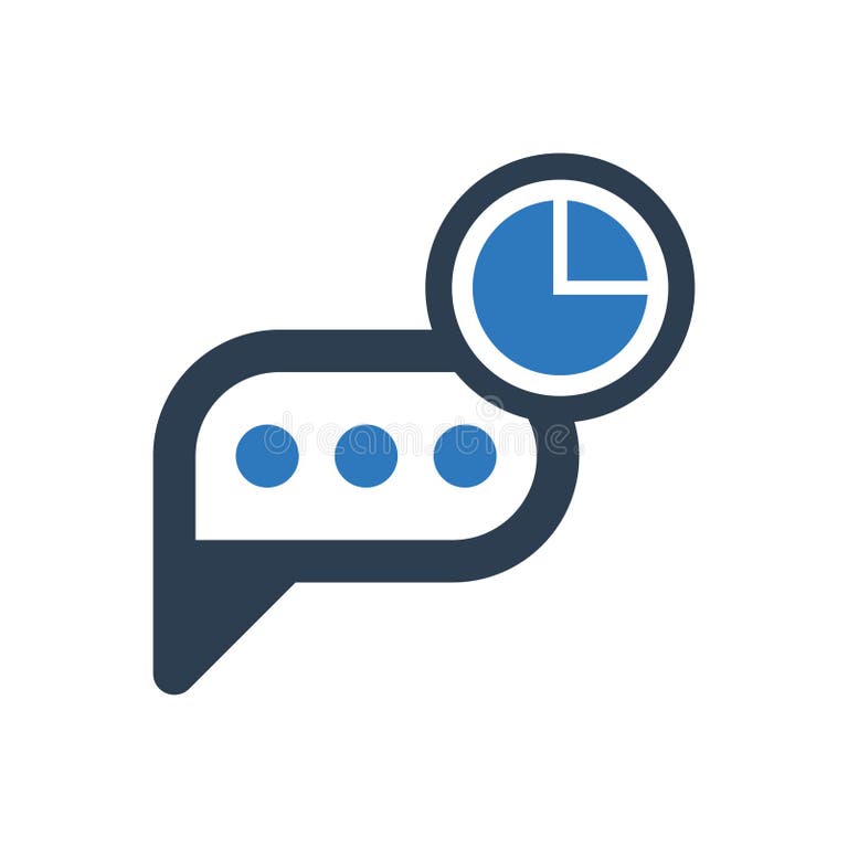 Conversation Message Icon with Pie Chart Icon Stock Vector ...