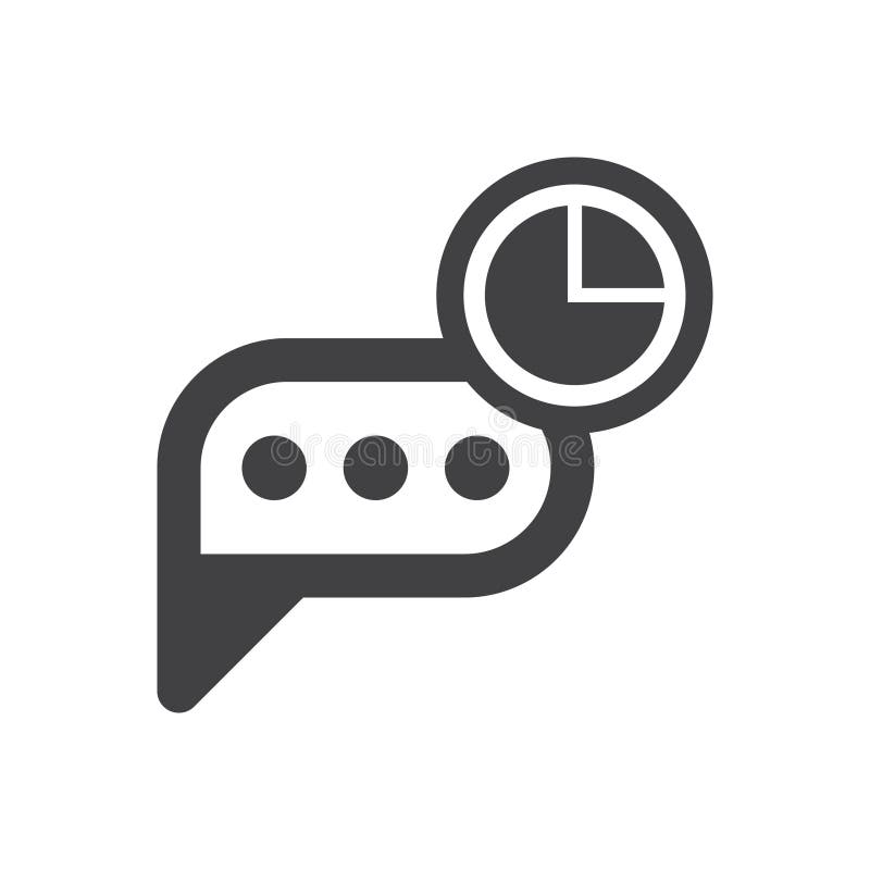 Conversation Message Icon with Pie Chart Icon Stock Vector ...