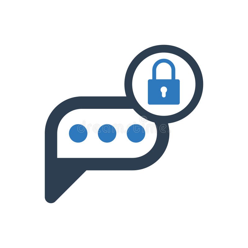 Conversation Message Lock Icon Stock Illustration - Illustration of ...