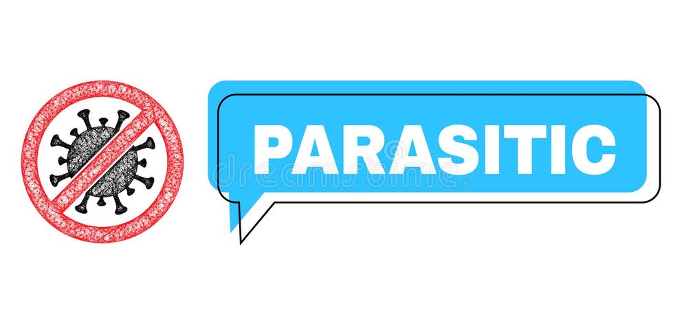 Misplaced Parasitic Chat Balloon and Net Mesh Stop Virus Icon Stock ...