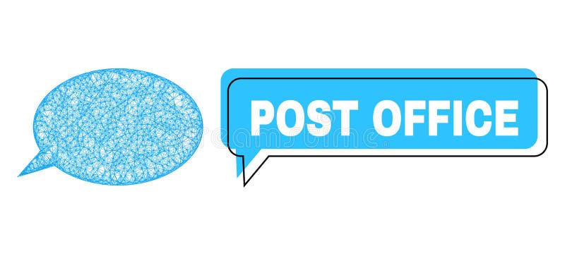 Misplaced Post Office Speech Cloud and Hatched Message Cloud Icon Stock ...