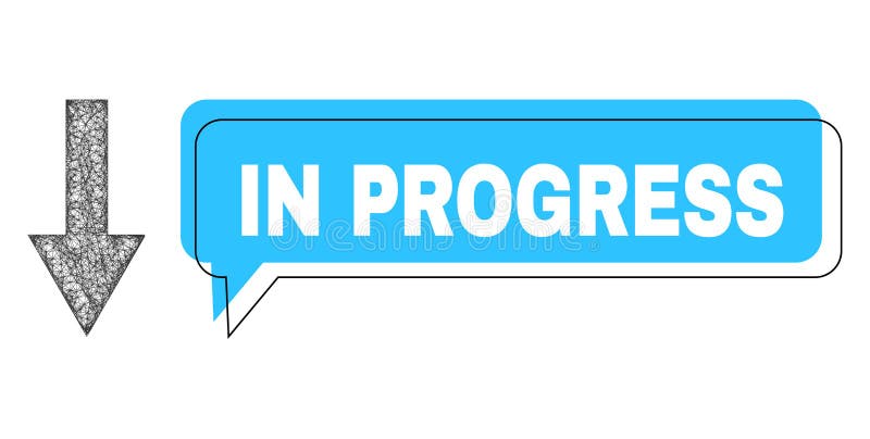 Shifted in Progress Chat Bubble and Linear Arrow Down Icon Stock Vector ...