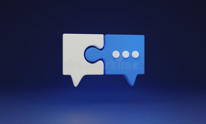 Conversation Puzzle, 3D Concept. Speech Bubbles Representing Dialogue ...