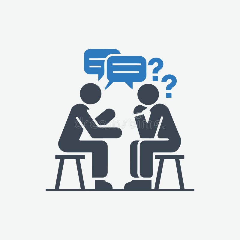 Conversation and Questioning Icon Stock Illustration - Illustration of ...