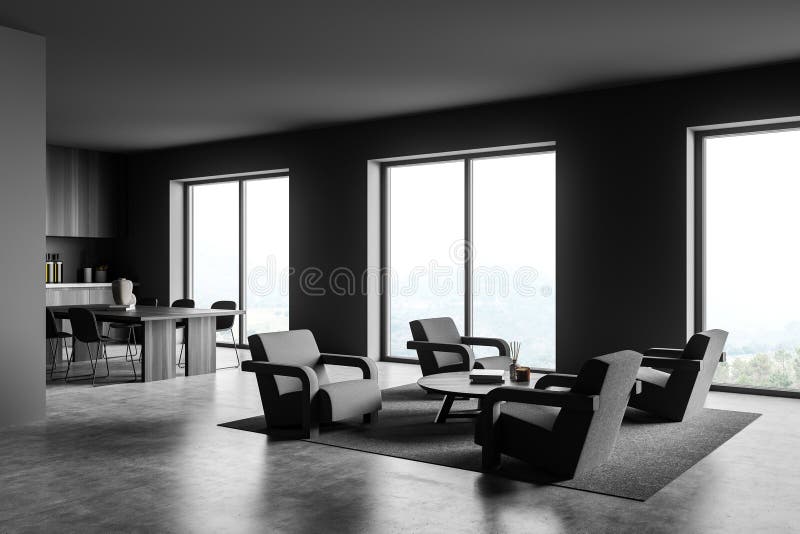 Conversation Seating Arrangement Idea. Grey Living Space with ...