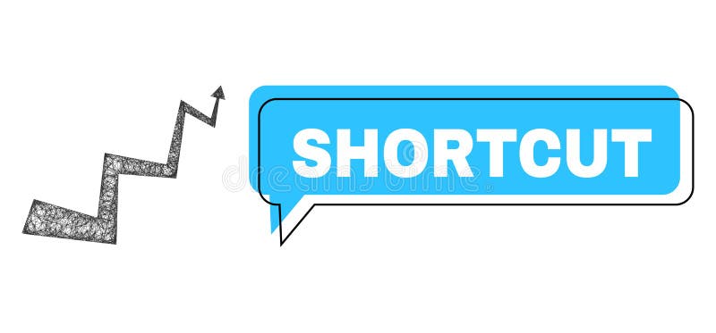 Misplaced Shortcut Message Balloon and Network Curve Arrow Icon Stock ...