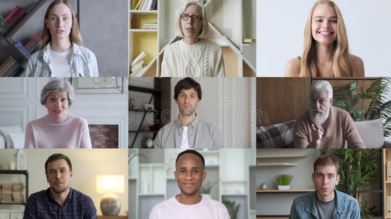 Conversation through Social Distancing. Multiethnic Group People Using ...