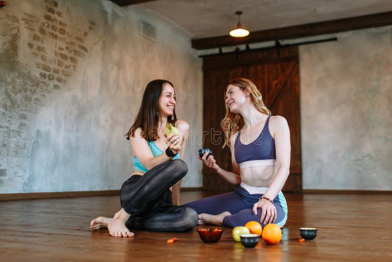 Conversation and Tea Party of Yogis in the Loft Stock Photo - Image of ...