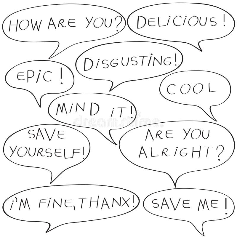 Conversation templates stock illustration. Illustration of original ...