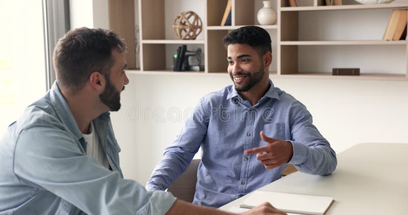 Conversation of Two Multi Ethnic Business Men Stock Footage - Video of ...