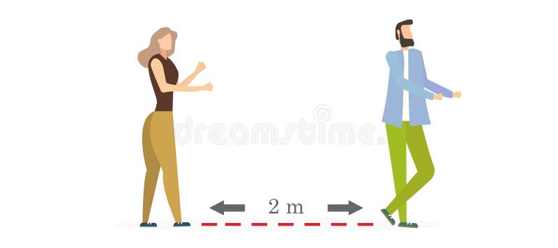 Conversation of Two People during Coronavirus, Social Distance ...