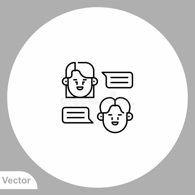 Conversation Vector Icon Sign Symbol Stock Vector - Illustration of ...