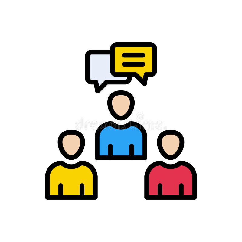 Conversation Vector Line Colour Icon Stock Vector - Illustration of ...