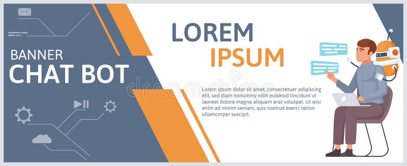 Conversational AI Chatbot Hand Drawn Banner Stock Illustration ...