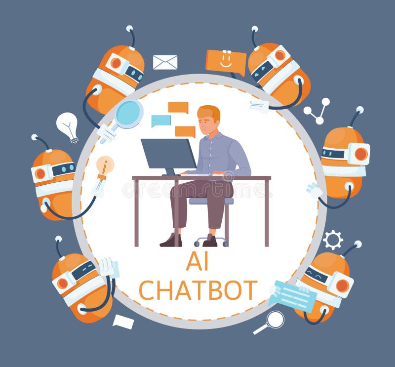 Conversational AI Chatbot Hand Drawn Frame Background Stock ...