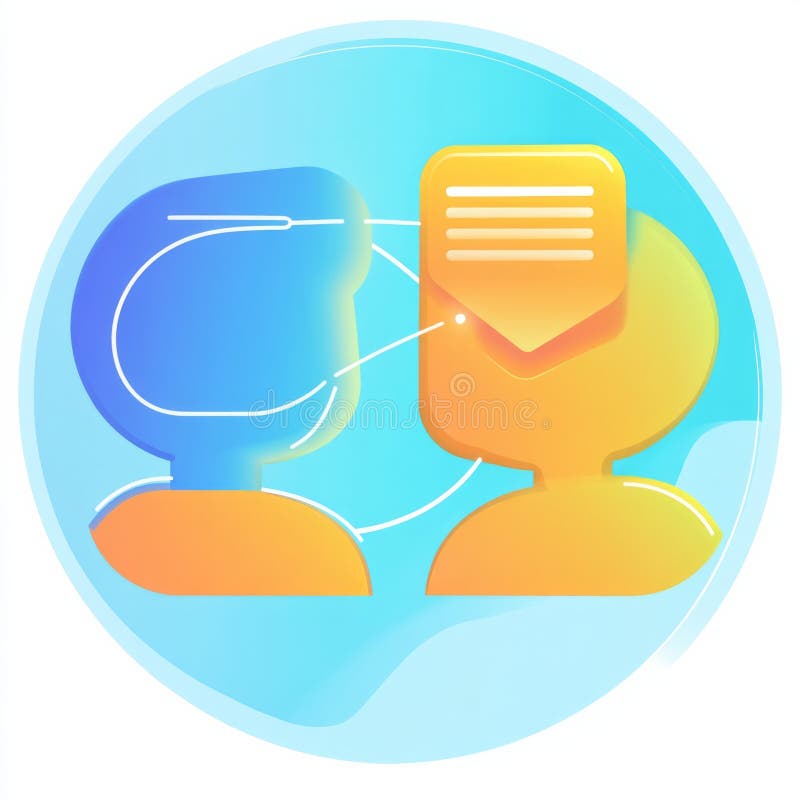 Conversational Ai Symbol with Gradient Speech Bubbles in Circular Icon ...
