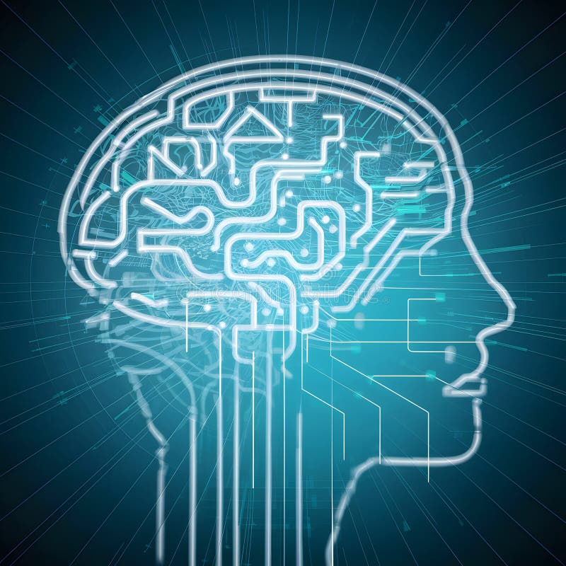 Conversational Intelligence Brain Technology Concept in Abstract ...
