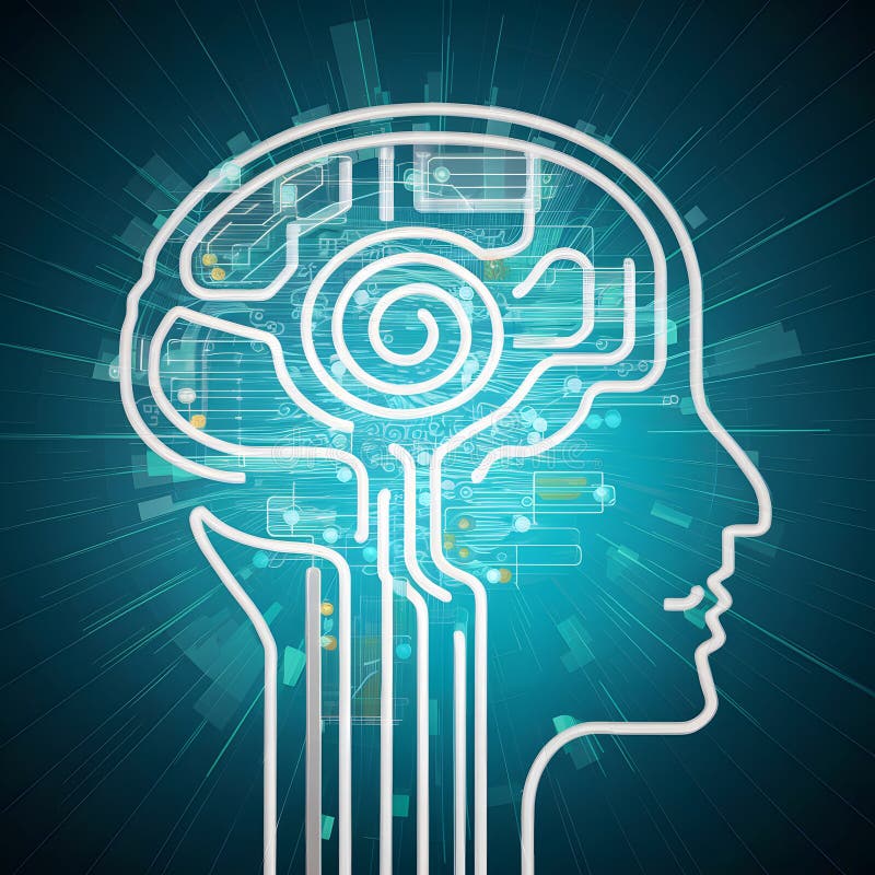 Conversational Intelligence Brain Technology Concept in Abstract ...