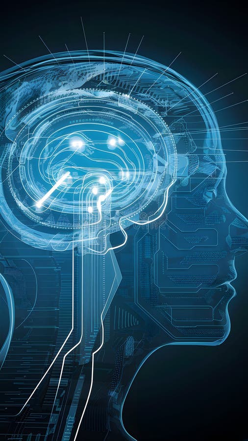 Conversational Intelligence Brain Technology Concept in Abstract ...