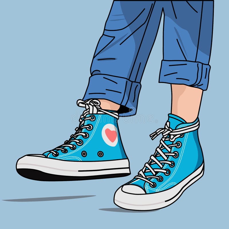 Red Converse Shoe Stock Illustrations – 31 Red Converse Shoe Stock ...