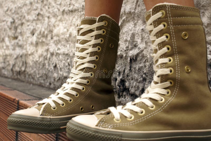 Converse wall stock photo. Image of shoes, girl, boots - 12217996