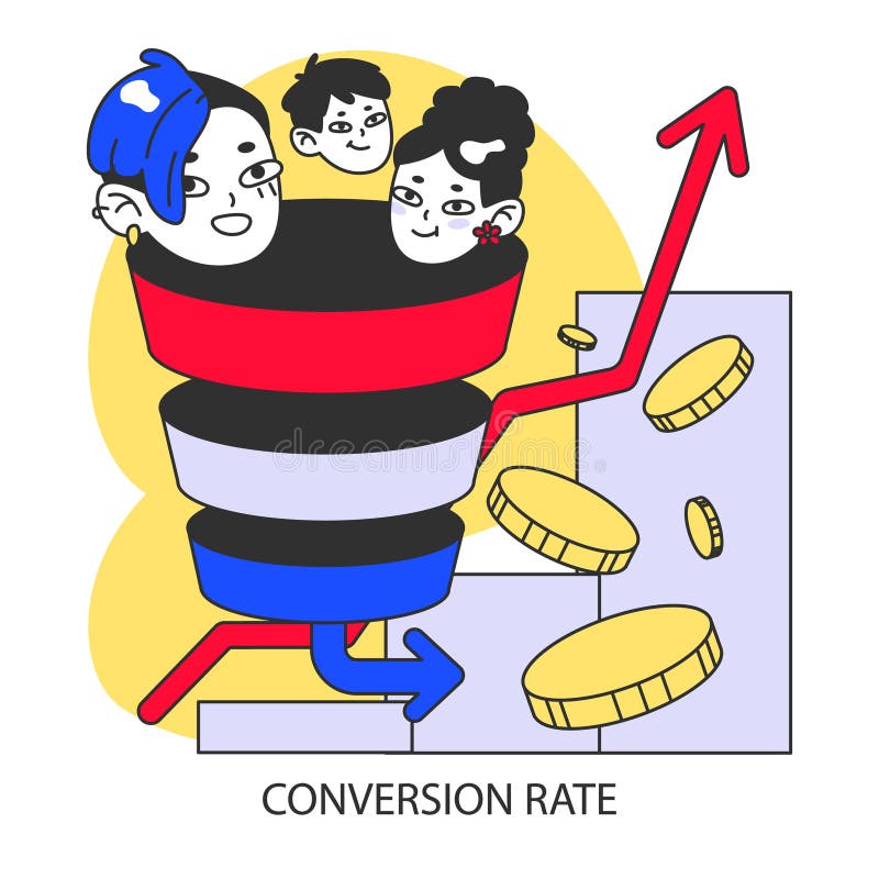 Conversion Funnel Concept. Flat Vector Illustration. Stock Vector ...