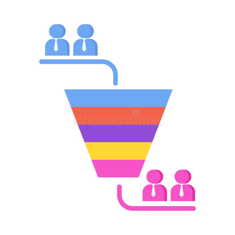 Conversion Funnel. Digital Inbound Marketing Tool Stock Vector ...