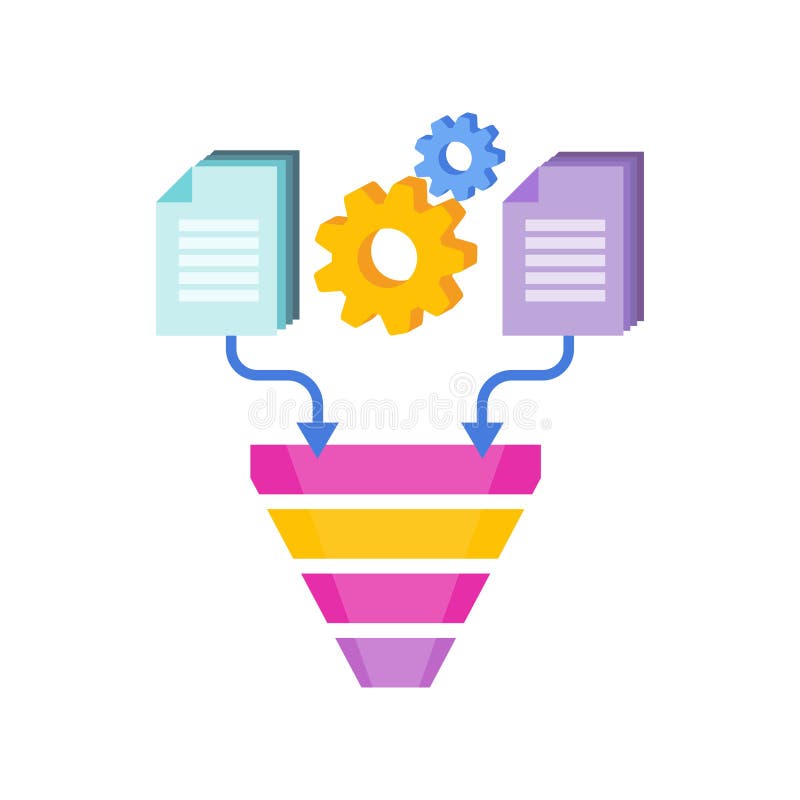 Conversion Funnel. Digital Inbound Marketing Tool Stock Vector ...