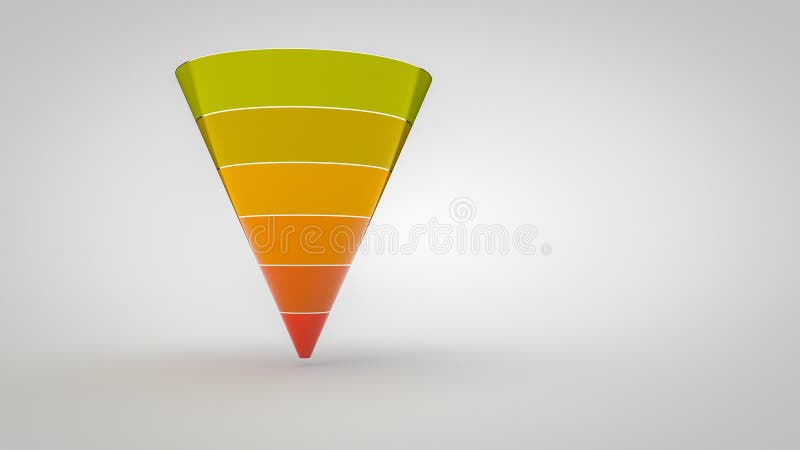 Conversion Funnel Marketing-6 Steps-Warm Colors Glossy-Plain Stock ...