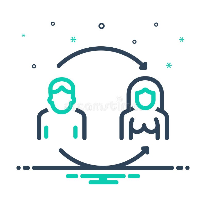 Mix Icon for Conversion, Change and Men Stock Illustration ...
