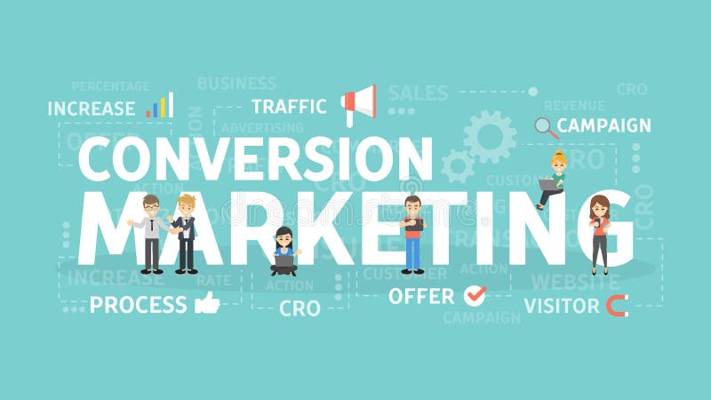 Conversion Marketing Concept. Stock Vector - Illustration of flat ...