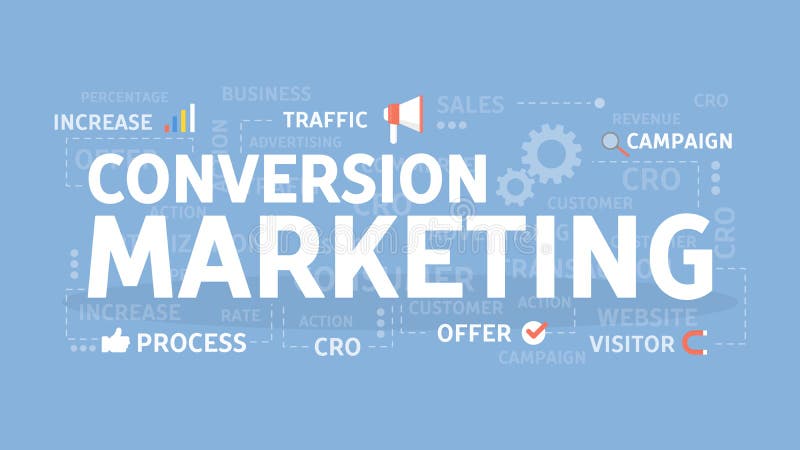 Conversion Marketing Concept. Stock Vector - Illustration of social ...