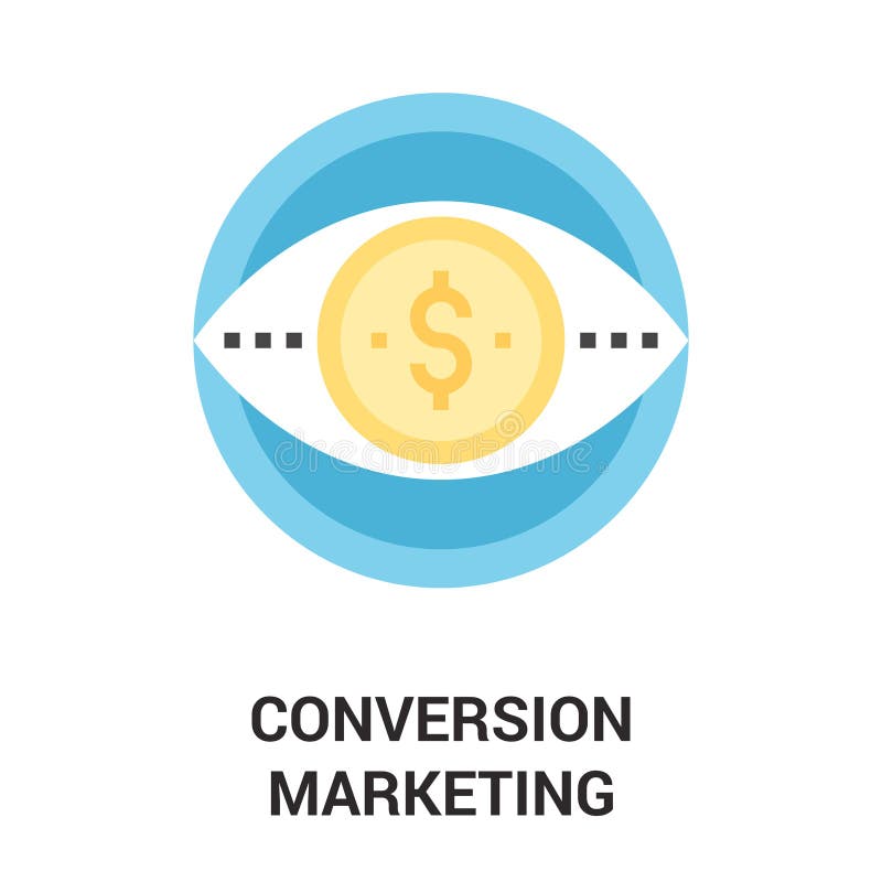 Conversion Marketing Flat Icon Design Concept Stock Vector ...