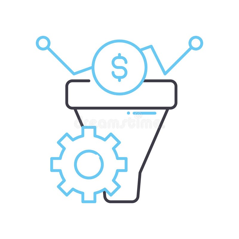 Conversion Marketing Line Icon, Outline Symbol, Vector Illustration ...