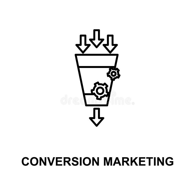 Conversion Marketing Line Icon Stock Illustration - Illustration of ...