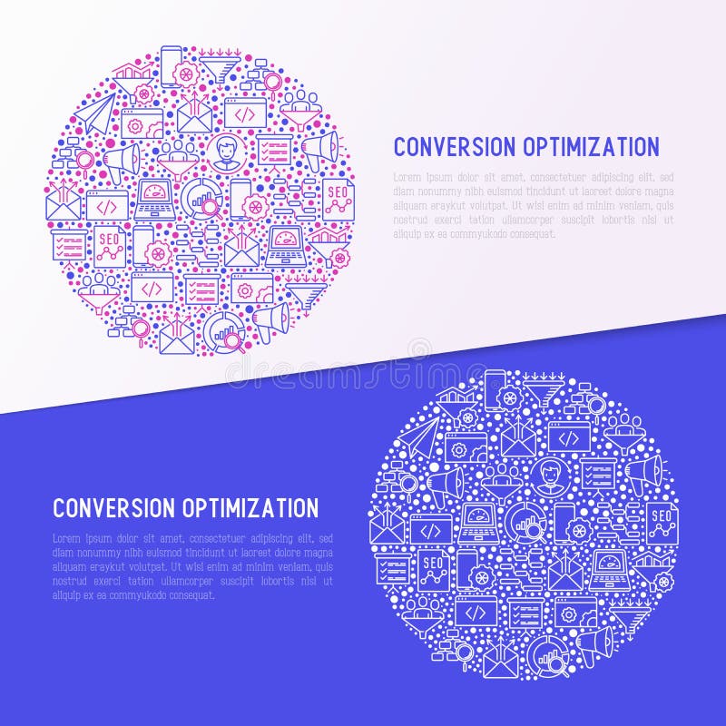 Conversion Optimization Concept in Circle Stock Vector - Illustration of customer, modern: 121319738