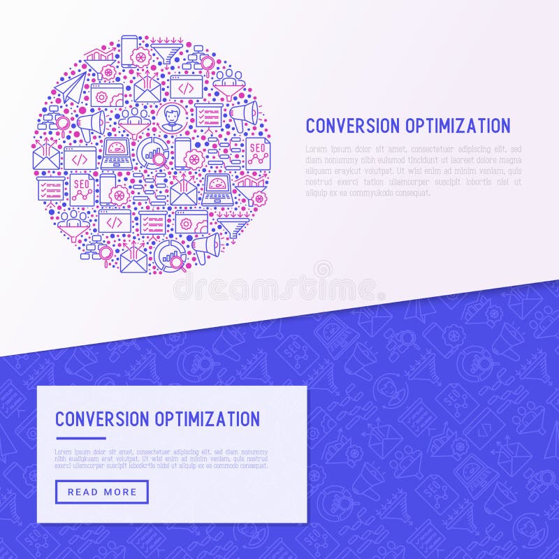 Conversion Optimization Concept in Circle Stock Vector - Illustration of campaign, banner: 122289771