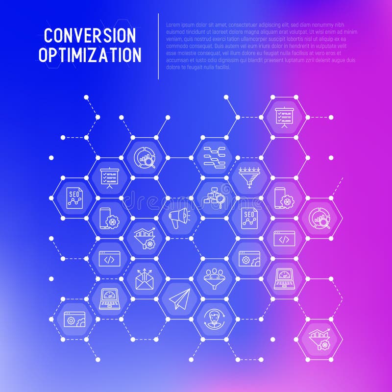 Conversion Optimization Concept in Honeycombs Stock Vector - Illustration of rate, promotion ...