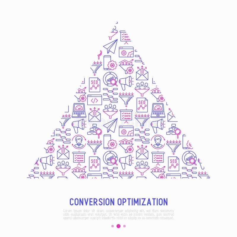 Conversion Optimization Concept in Triangle Stock Vector - Illustration ...
