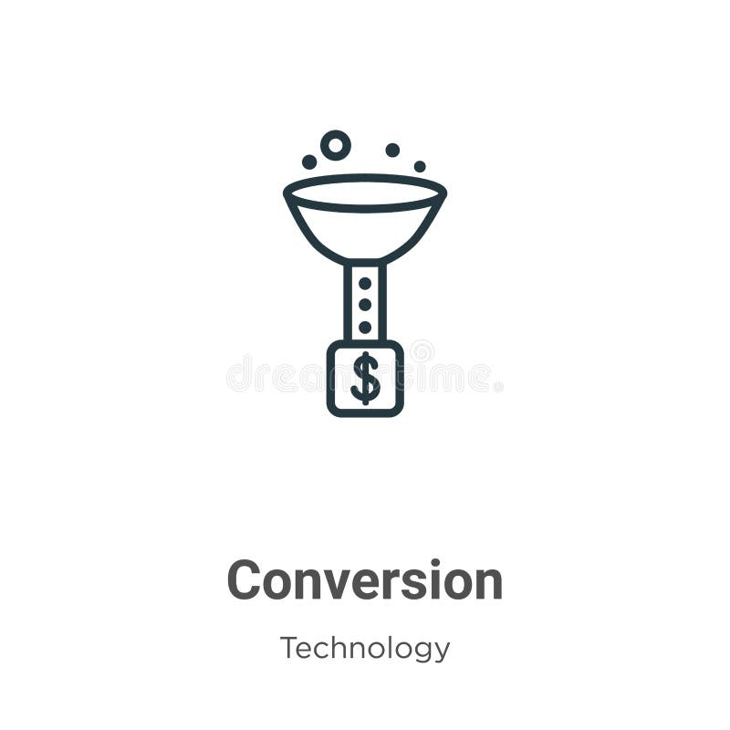 Conversion Outline Vector Icon. Thin Line Black Conversion Icon, Flat ...