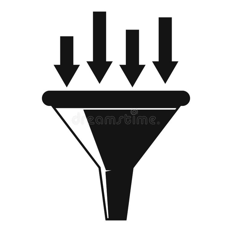 Conversion Rate Funnel Icon, Simple Style Stock Vector - Illustration ...